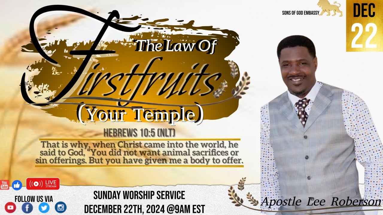 The Law Of Firstfruits (Your Temple) | Apostle Lee Roberson # ...