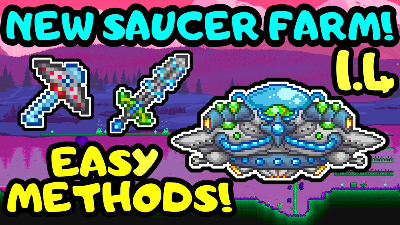 TERRARIA 1.4 MARTIAN SAUCER FARM! Easy Martian Saucers! Terraria 1.4 ...