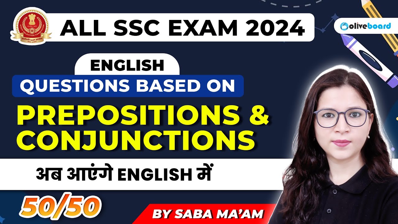 All SSC Exam 2024 | English Grammar | Questions Based on Preposition And Conjunctions | By Saba ...