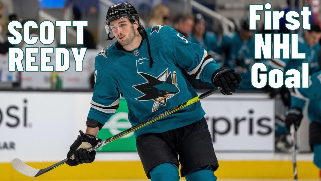 Scott Reedy #54 (San Jose Sharks) first NHL goal Feb 27, 2022 - YouTube