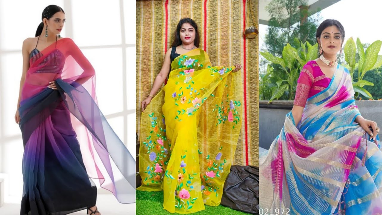 Organza Saree collection 2024|| New Model Saree Collection|| Saree ...