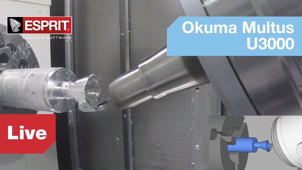ESPRIT CAM Multitasking su Okuma MULTUS U3000 - YouTube