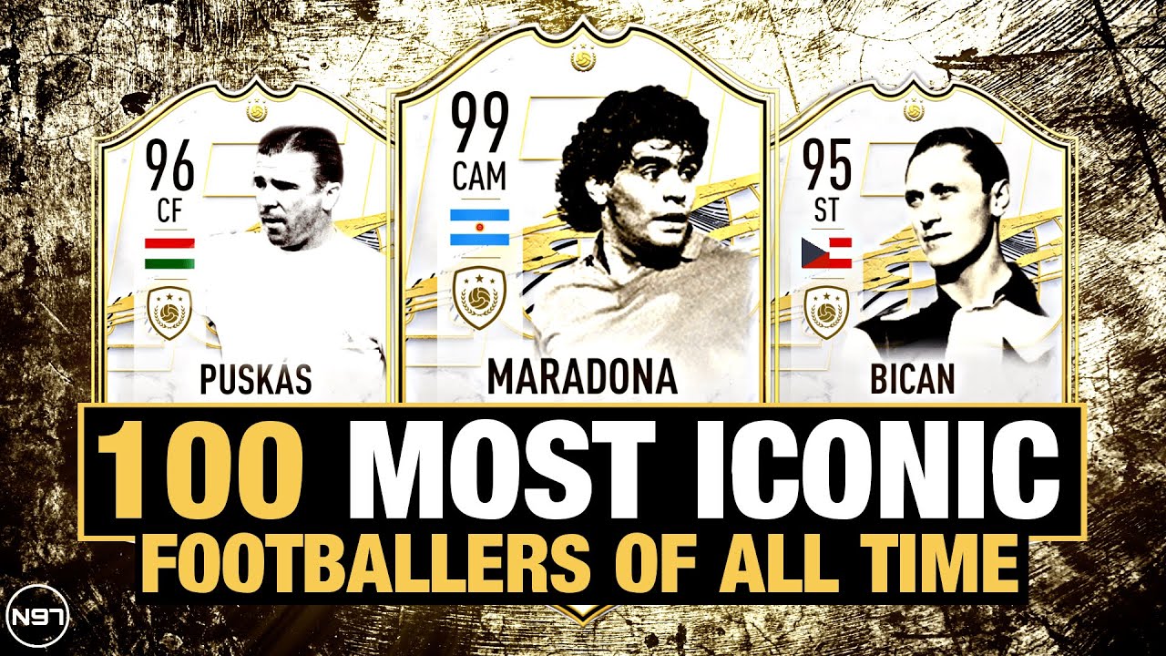 TOP 100 MOST ICONIC FOOTBALLERS OF ALL TIME | ft. Maradona, Bican ...