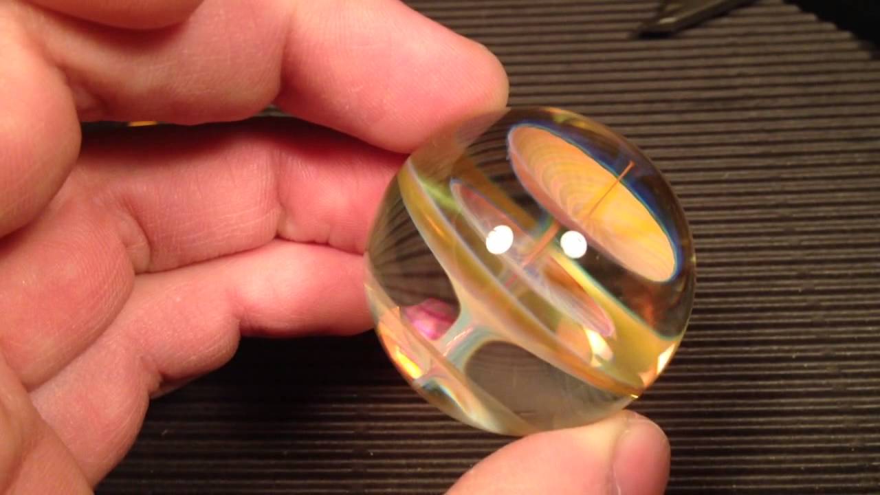 1.49 inch borosilicate art glass marble by John Koutsouros - YouTube
