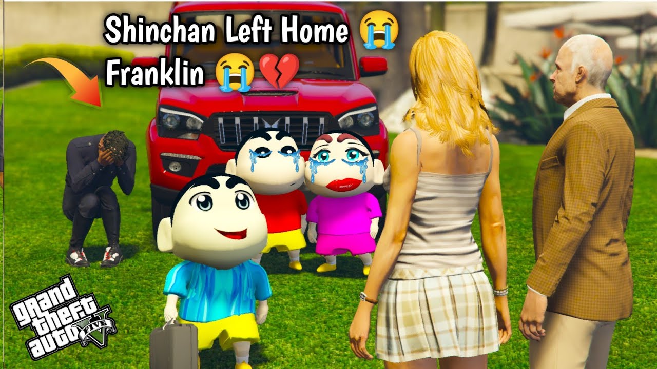 GTA 5: Shinchan Police Left Home & Franklin For Girl 😭💔Franklin Crying ...