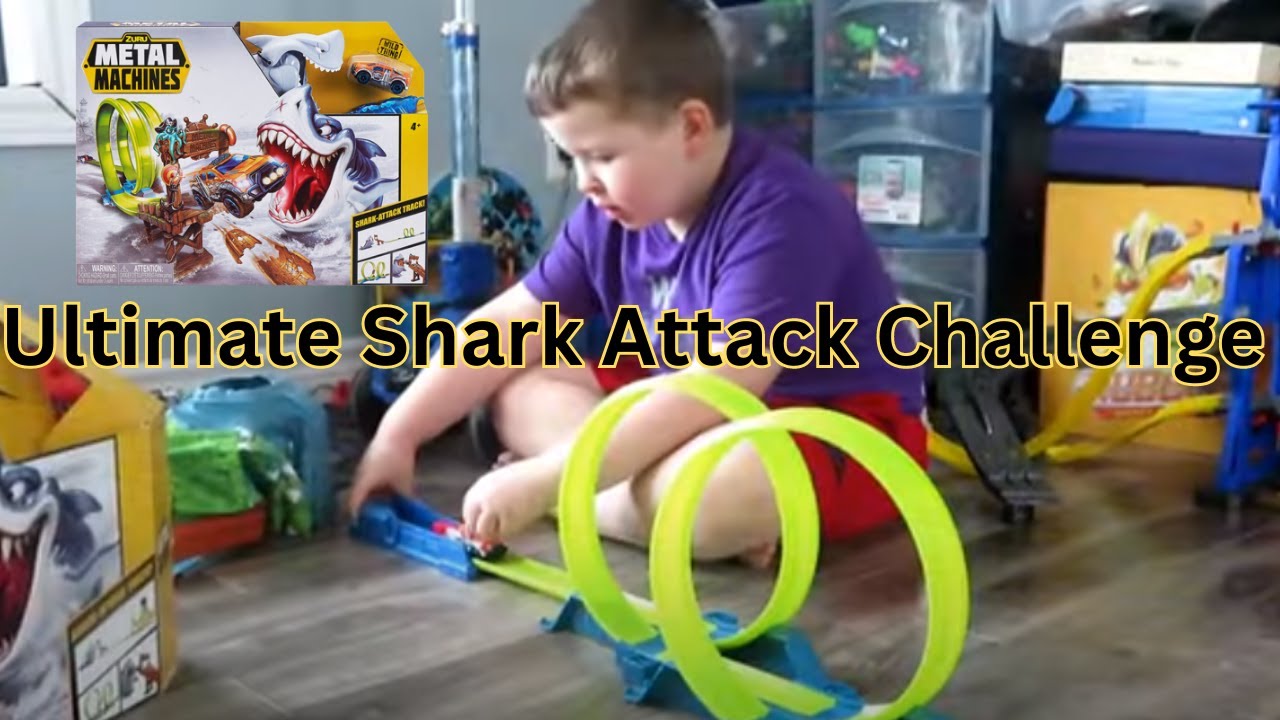 Ultimate Shark Attack Challenge with Zuru Metal Machines Track - YouTube
