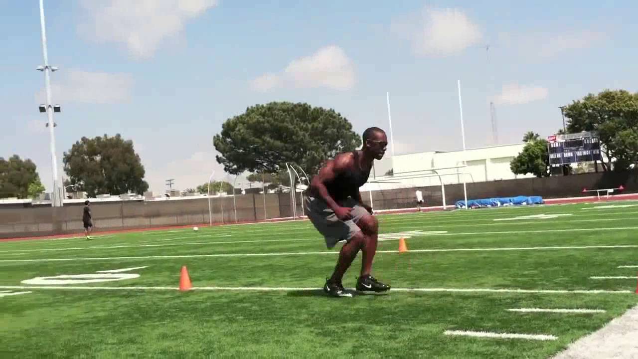 NFL DB footwork drills w/ Coach O - 90&45 breaks out of backpeddle ...