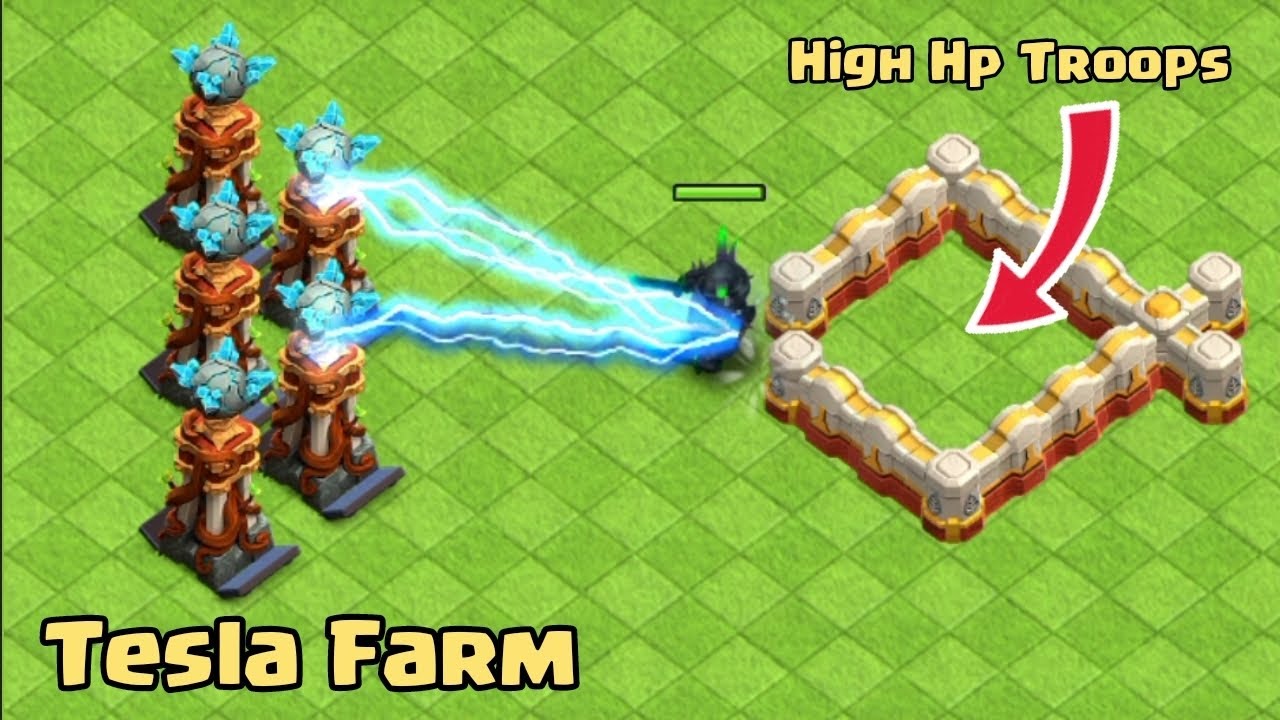 New Level Tesla Farm Vs All High Hp Troops - YouTube