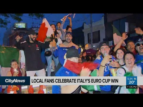Soccer fans take to Toronto streets to celebrate Euro 2020 win - YouTube