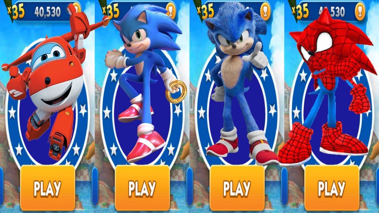 Sonic Dash vs Spiderhog Sonic Run vs Super Wings Jett Run - Run ...