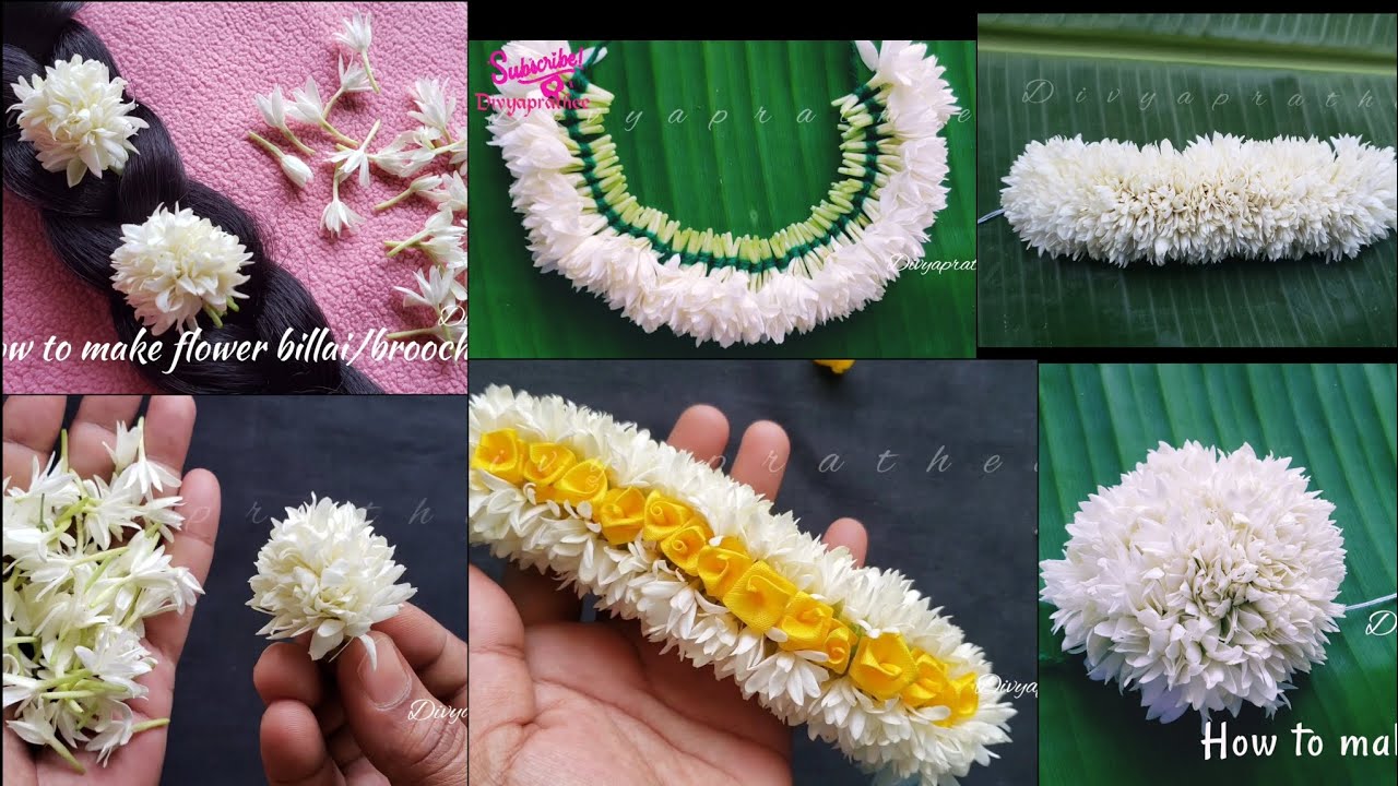 5 ways to string jasmine,mullai,ರೋಟಾನಾ,రోటానాറൊട്ടാന,Rotana flower ...
