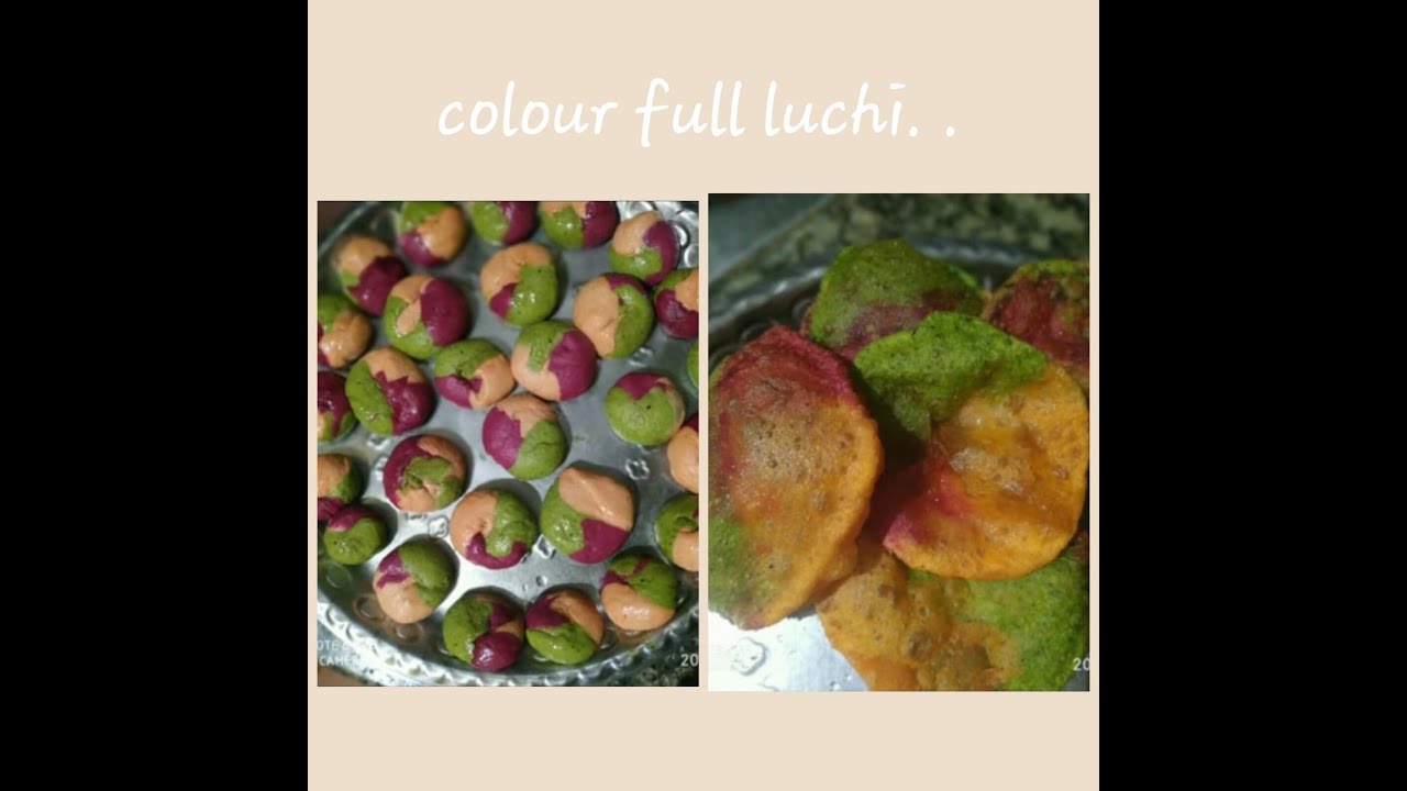 Colour full luchi recipe with vegetables||snaha gallery's.. - YouTube
