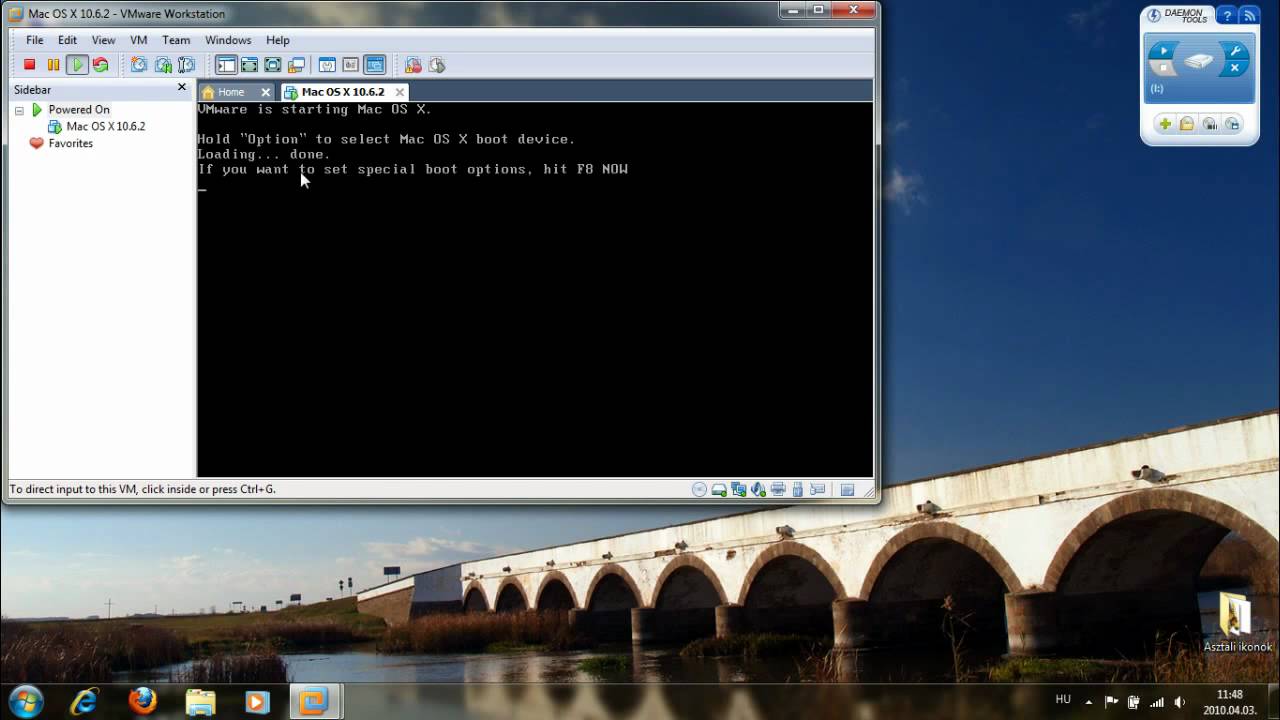 Windows 7-en VMware programmal MAC OS X Snow Leopard 10.6.2 futtatása ...
