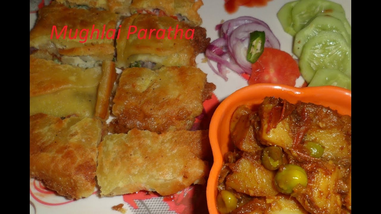 Mughlai Paratha | Mughlai Paratha with Potato & Green peas curry recipe ...
