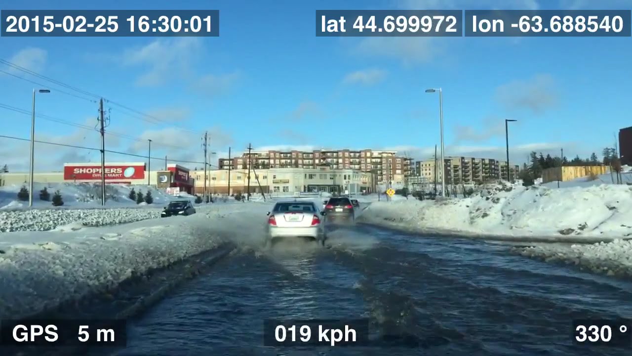 Driving Through A Flood On Larry Uteck Blvd - YouTube