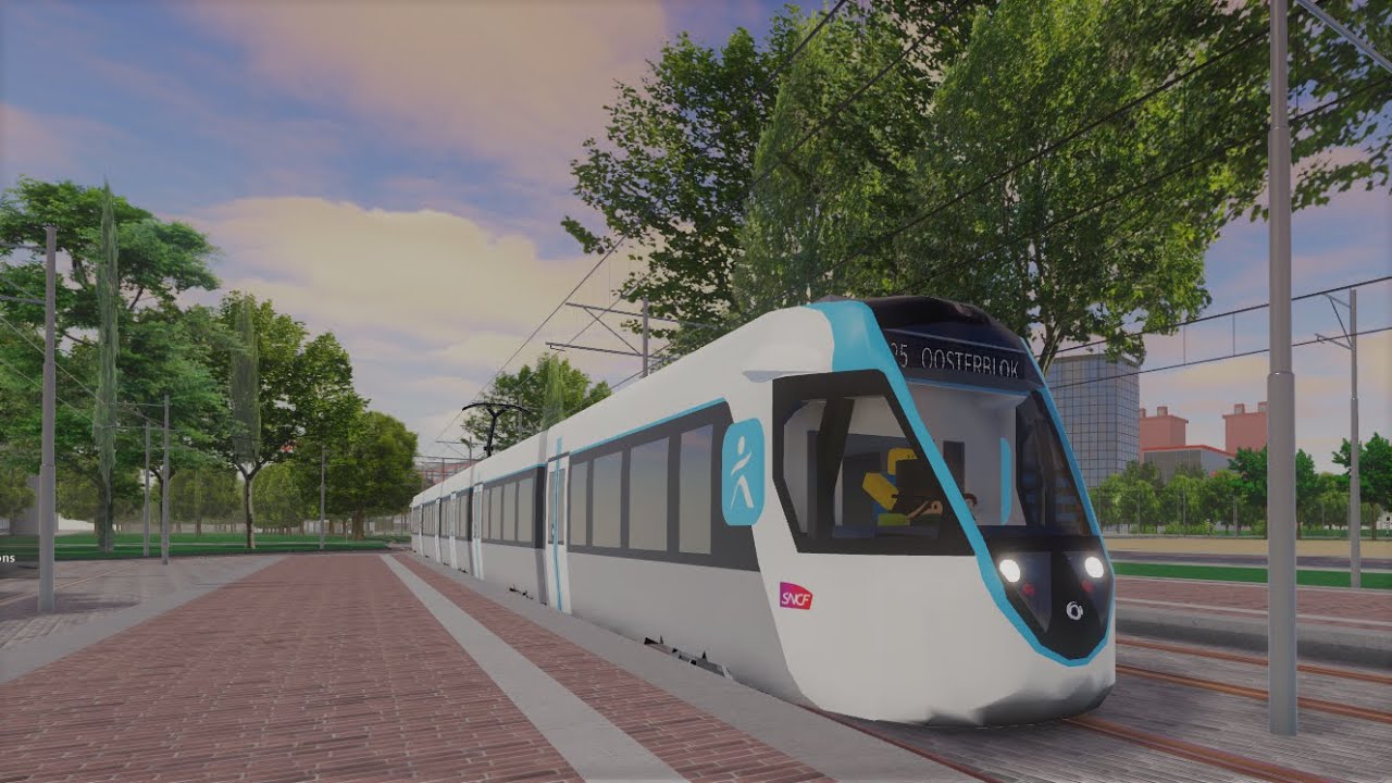 Driving a tram in Roblox Transport Simulator 2020 - YouTube