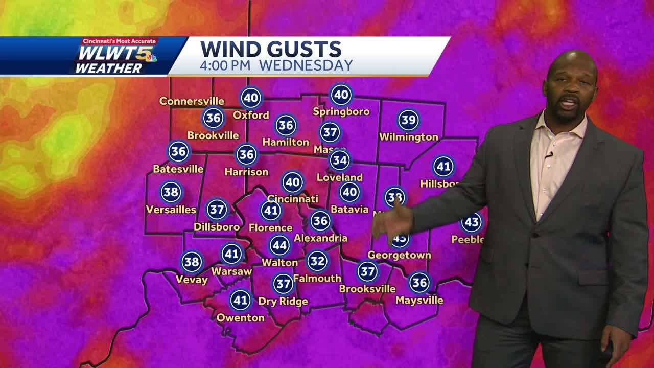 Wind Advisory: Rain, 40 mph winds take aim at Cincinnati area - YouTube