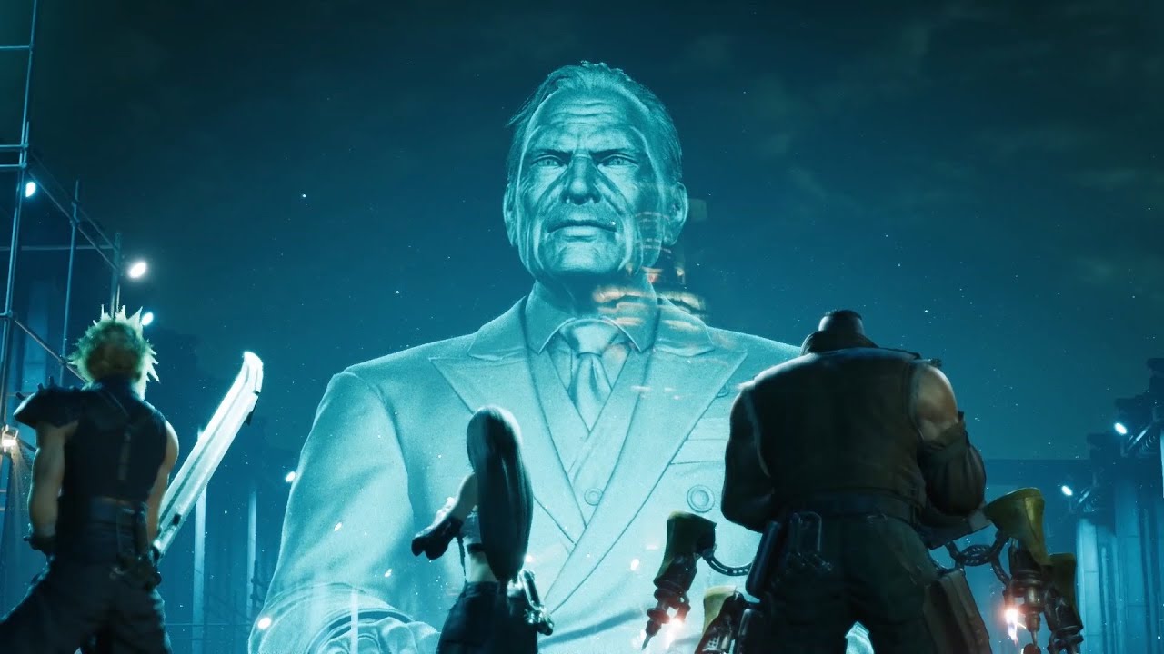 Final Fantasy VII Remake - President Shinra Confronts The Team 1080p ...