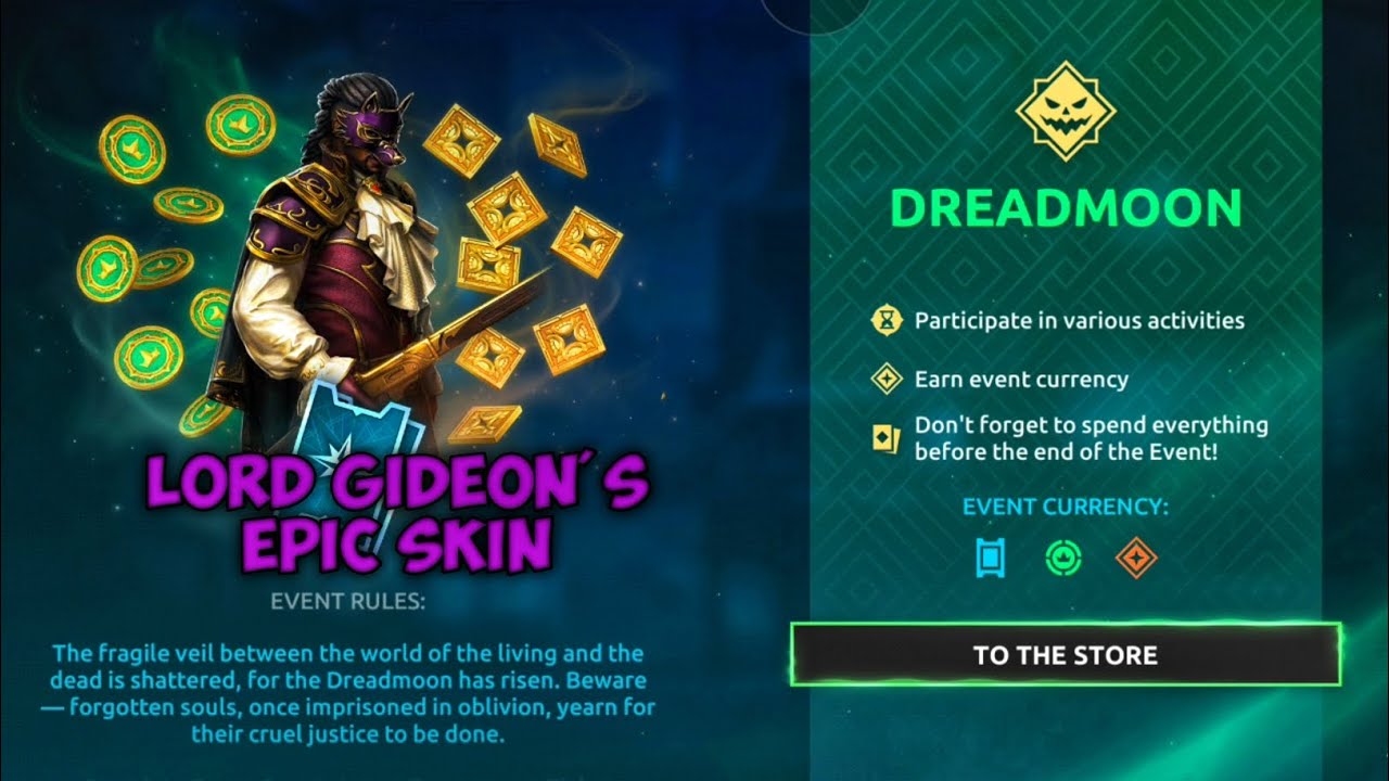Playing Dreadmoon event with Lord Gideon's Epic skin in roulette ...