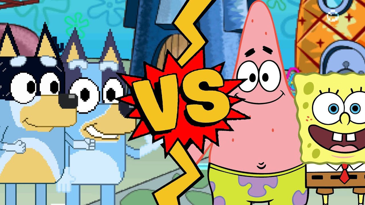 M.U.G.E.N Battles | Bluey/Bandit vs SpongeBob/Patrick Star - YouTube