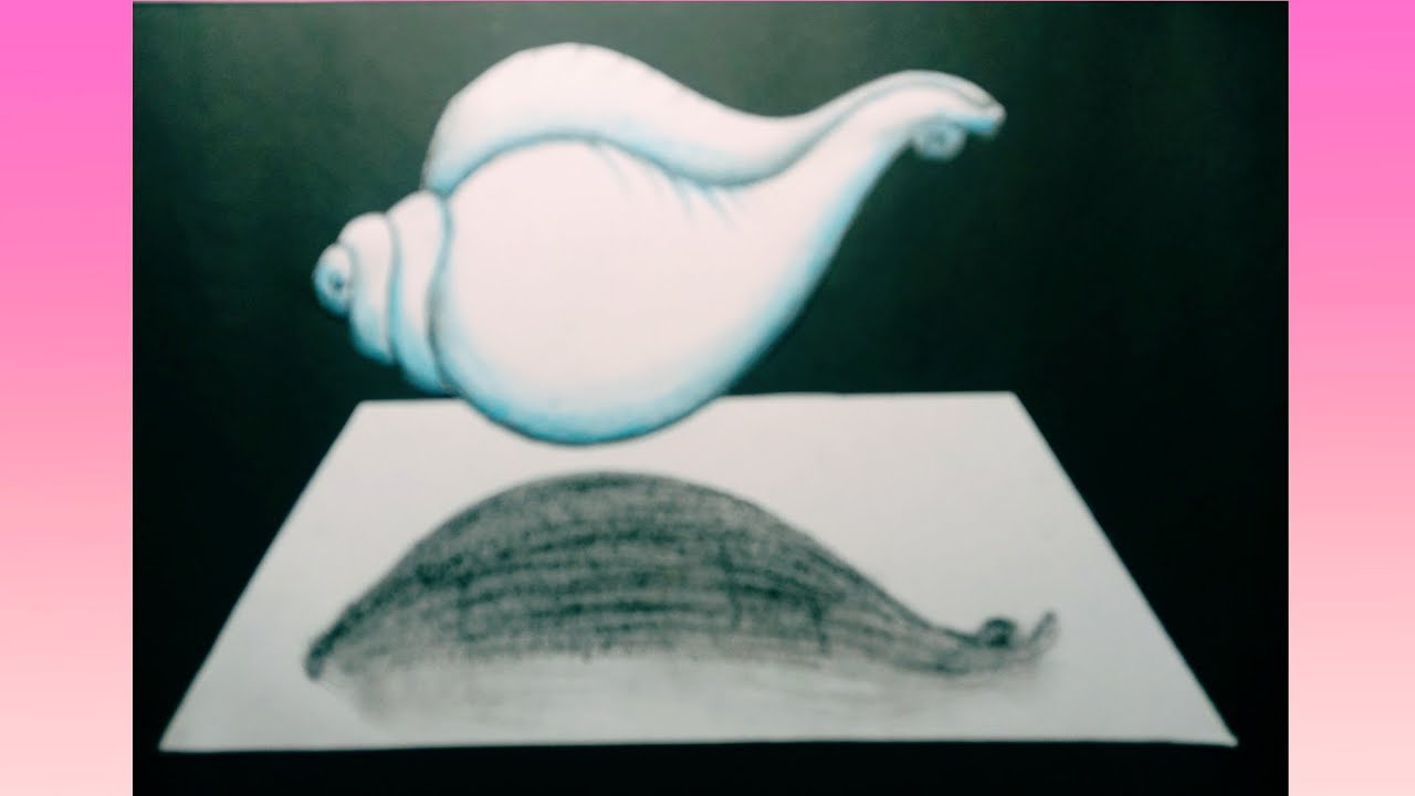 How to draw Conch / Sankha by 3D drawing. Baishnab Gurujee. - YouTube