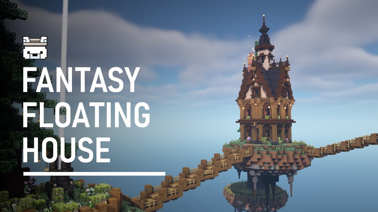 Fantasy Floating House - Minecraft Build Process - YouTube