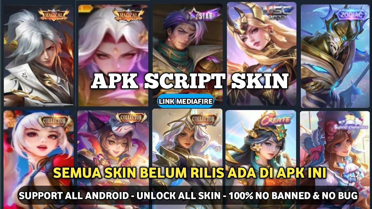 UPDATE - APLIKASI SCRIPT SKIN MLBB UNLOCK ALL SKIN TERBARU 2024 - YouTube