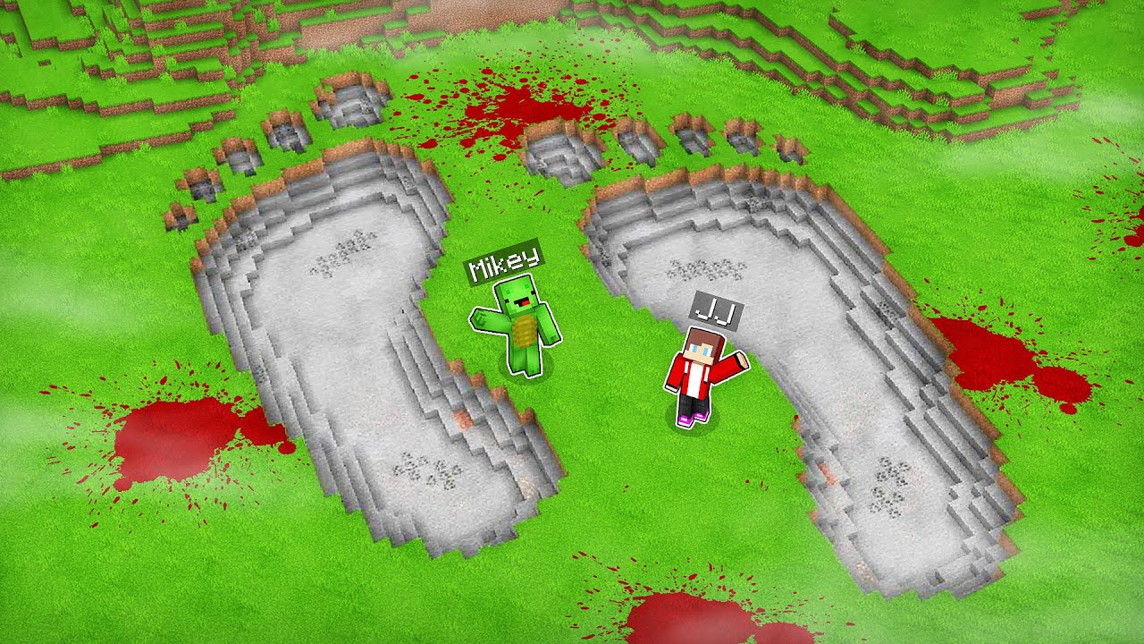 How Jj And Mikey Found Scary Giant Footprint Maizen Parody Video In