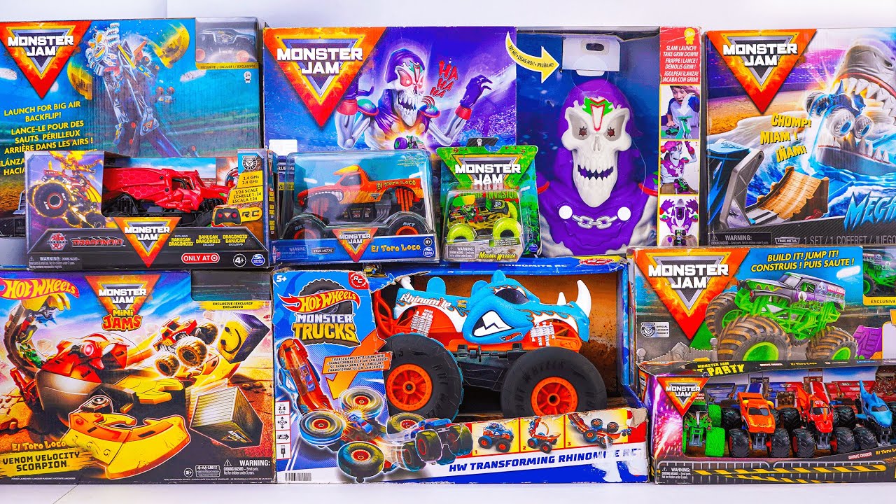 Monster Jam Collection Unboxing Toy Review ASMR | Monster Trucks Hot ...