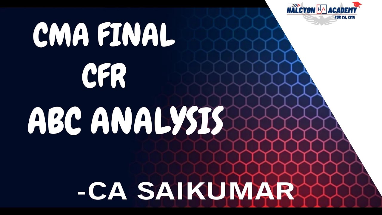 CMA FINAL CFR ABC ANALYSIS - YouTube