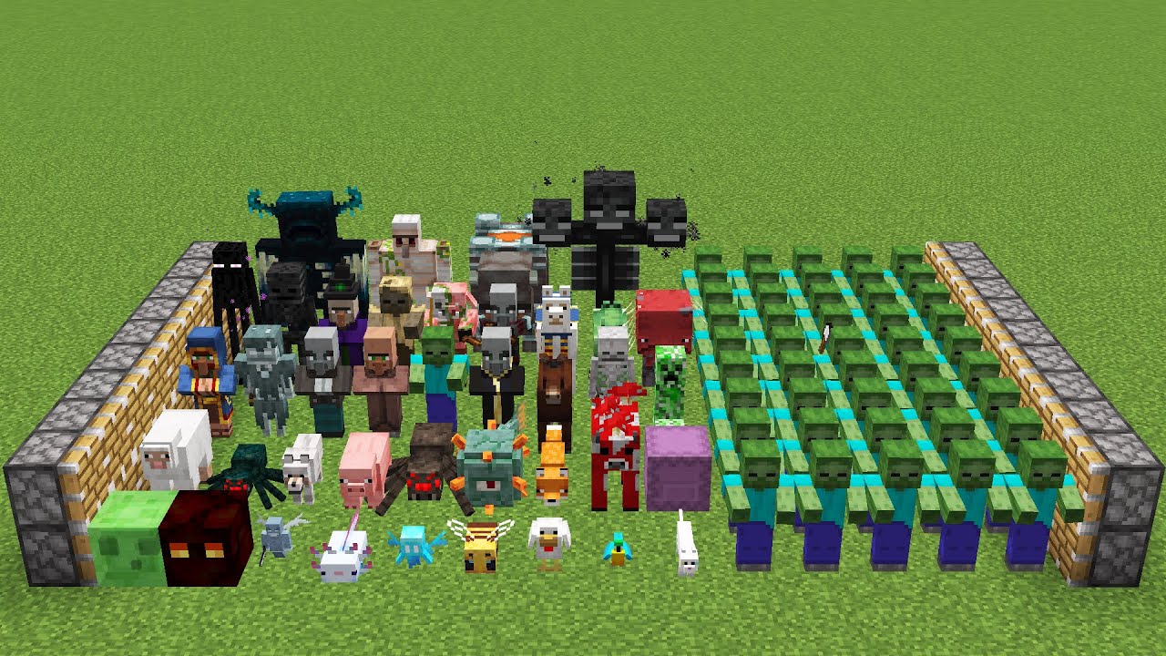 x400 zombie and all minecraft mobs combined? - YouTube