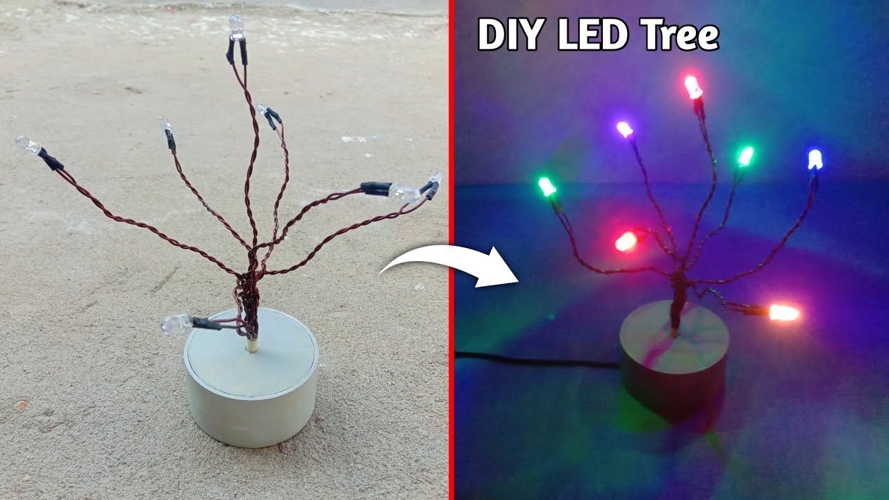 How To Make LED Lights With Tree || DIY Decoration Tree - YouTube