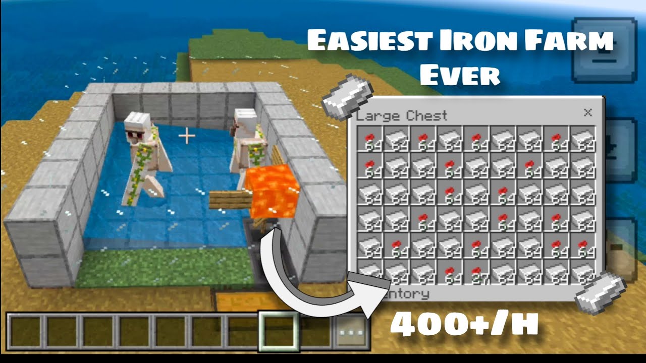 Easiest and Best Iron Farm in Minecraft 1.20 Tutorial(Mcpe,Bedrock) - YouTube