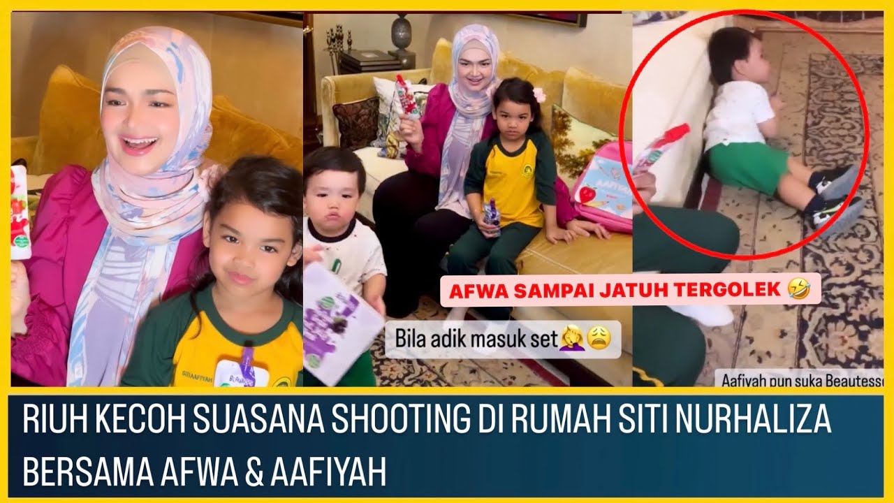 Riuh Suasana Shooting Di Rumah Siti Nurhaliza Bersama Afwa & Aafiyah - YouTube