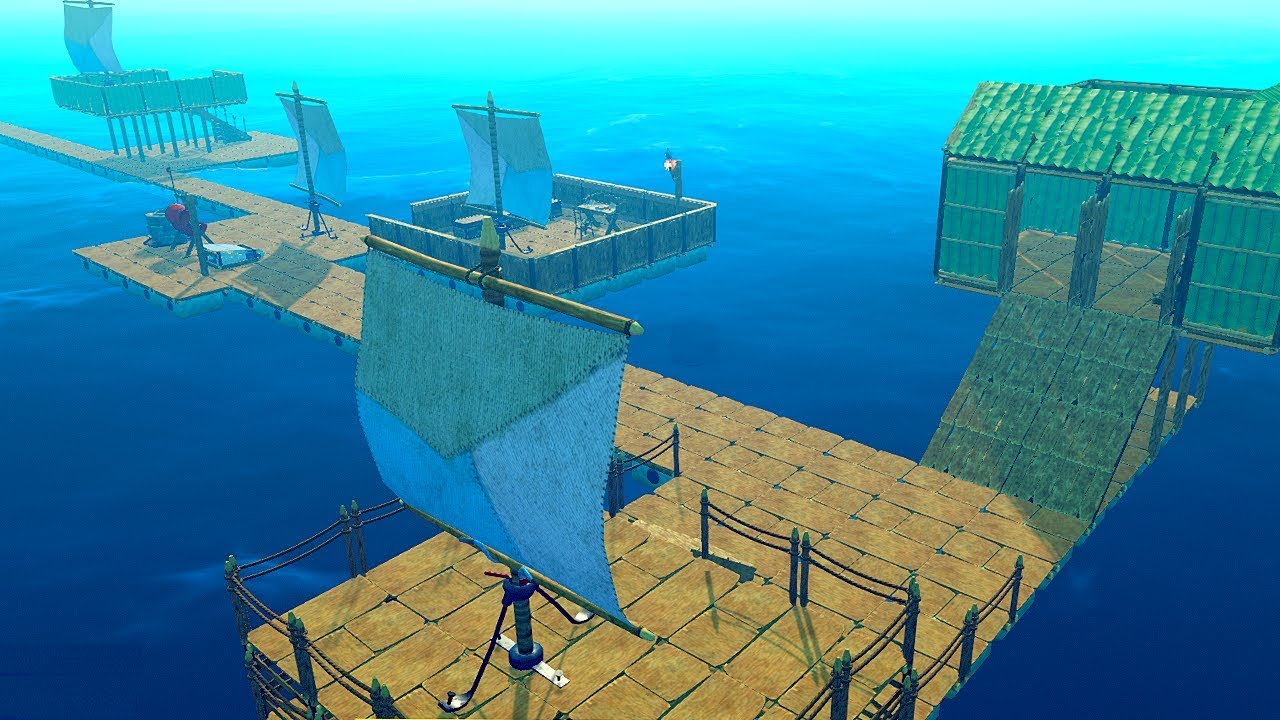 NÓS CONSTRUIMOS UMA CIDADE NO BARCO! (RAFT) - YouTube