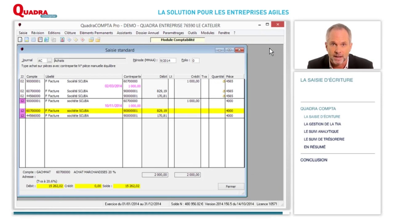 Démonstration du logiciel QUADRATUS Comptabilité. - YouTube