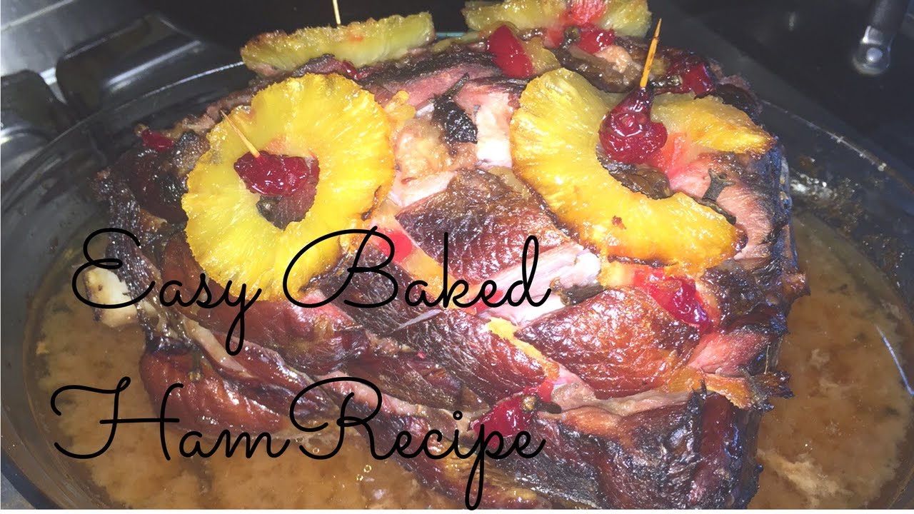 Super EASY BAKED HAM recipe with PINEAPPLE and CHERRY - YouTube