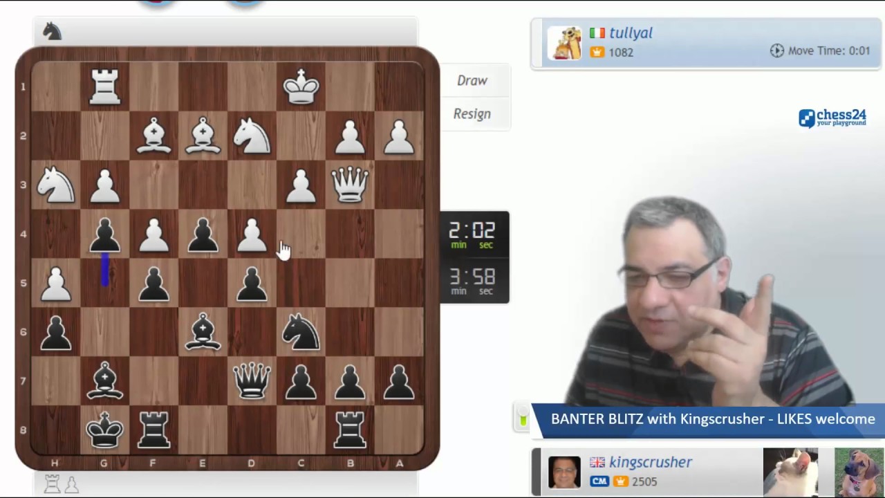Chess24 Kingscrusher Banter Blitz - 5th Feb 2017 (Audio volume raised ...