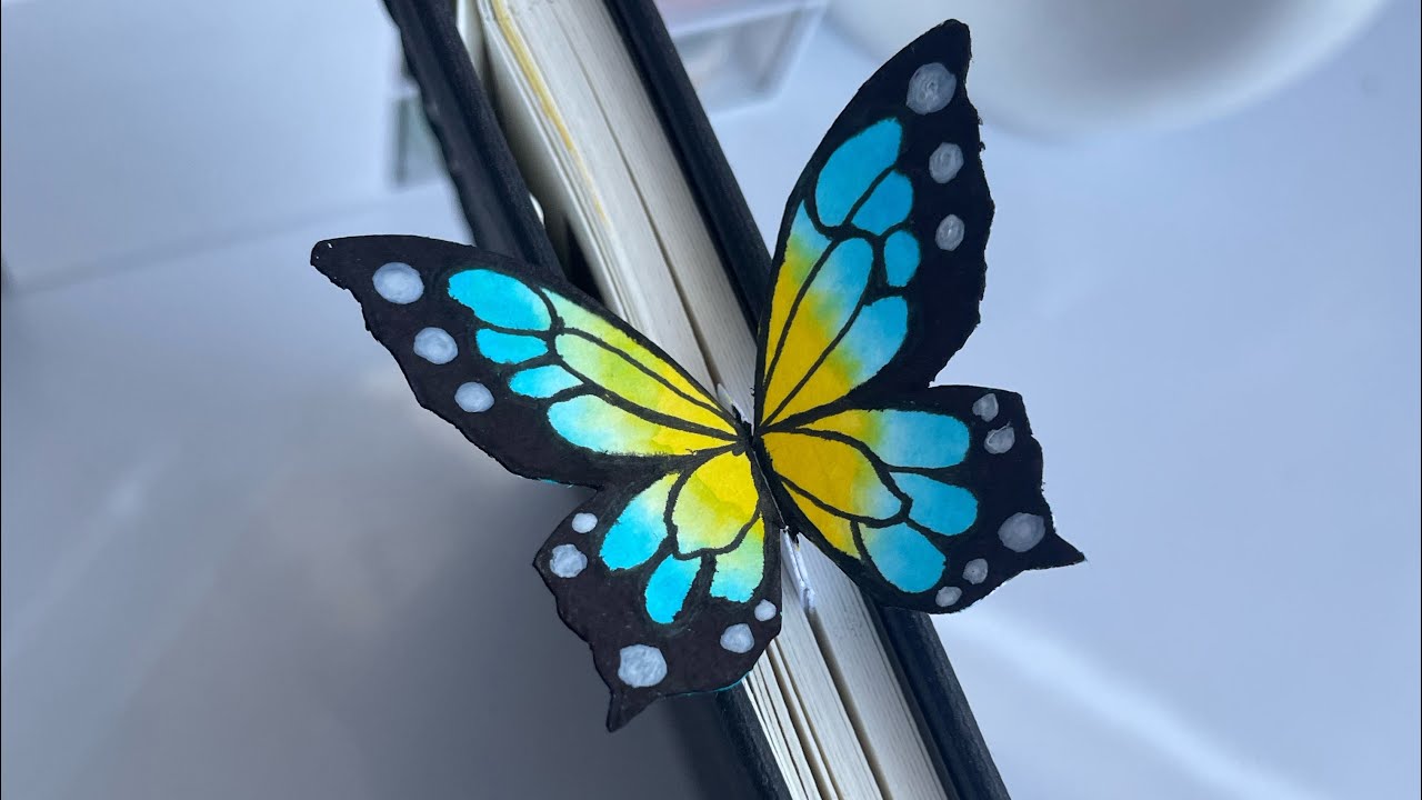 Pop-up butterfly bookmark🦋 /diy bookmark/bookmark tutorial/step by step ...