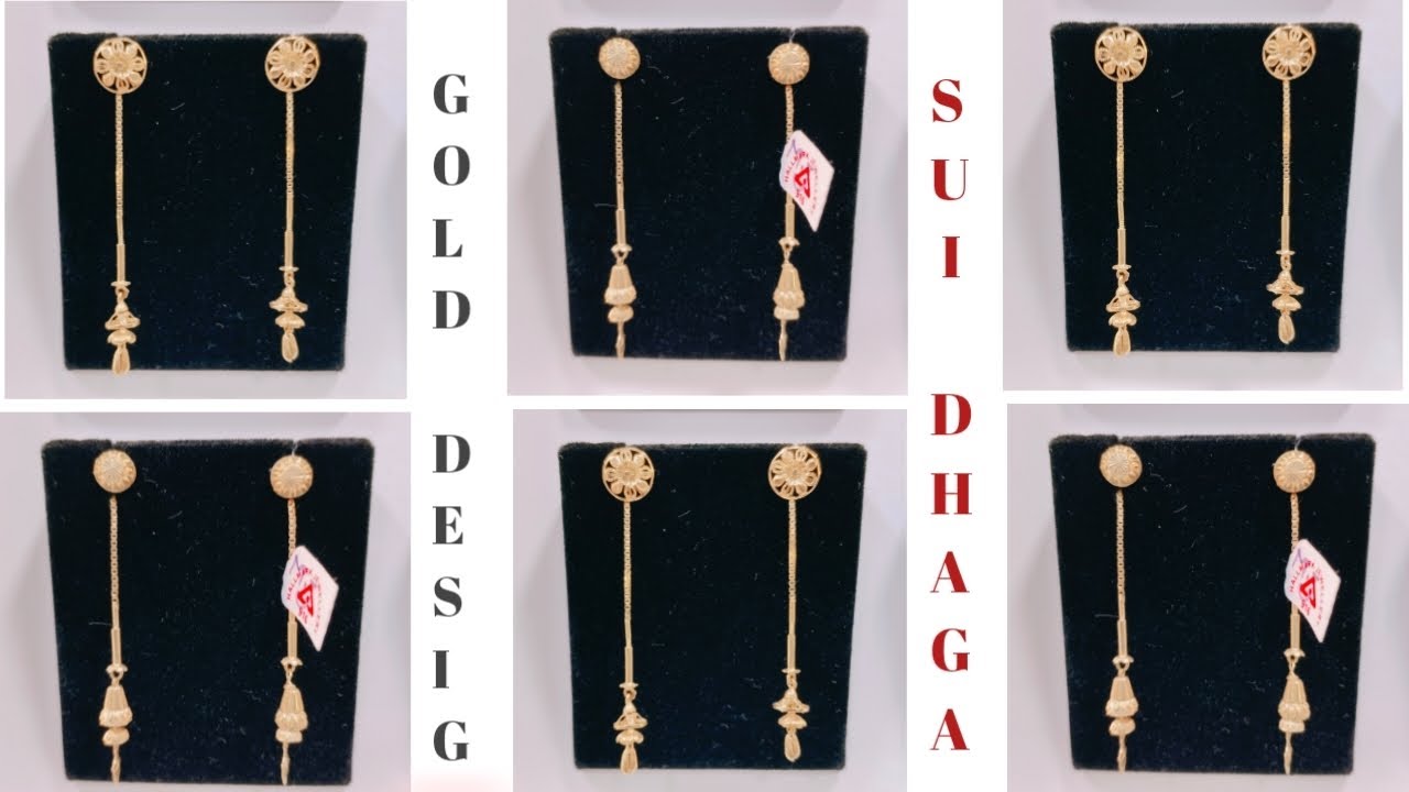 Gold "SUI DHAGA" Earring Design 😍 Gold Earring Design 😍 Long Earrings 😍 ...