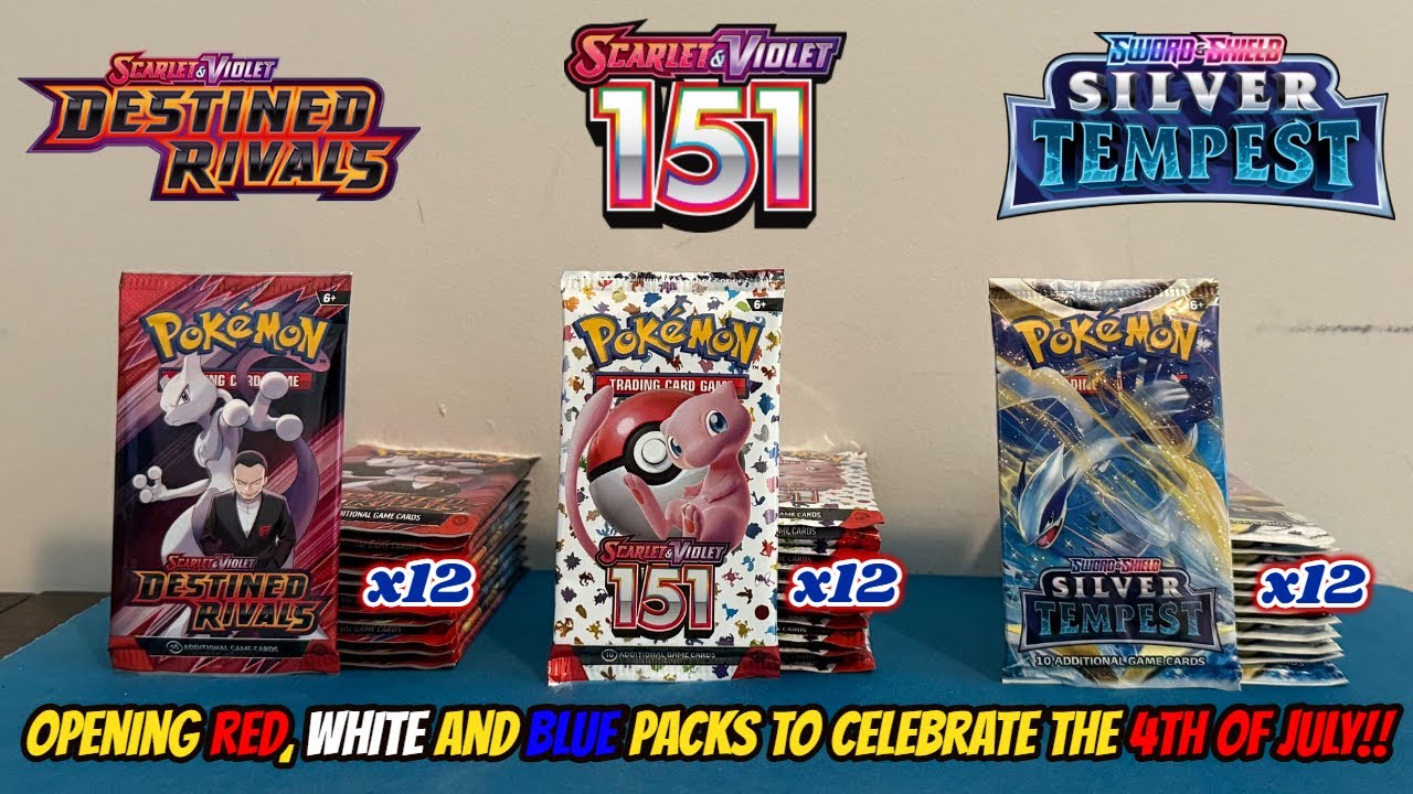 Opening RED , WHITE and BLUE Pokemon Packs to celebrate the FOURTH OF ...