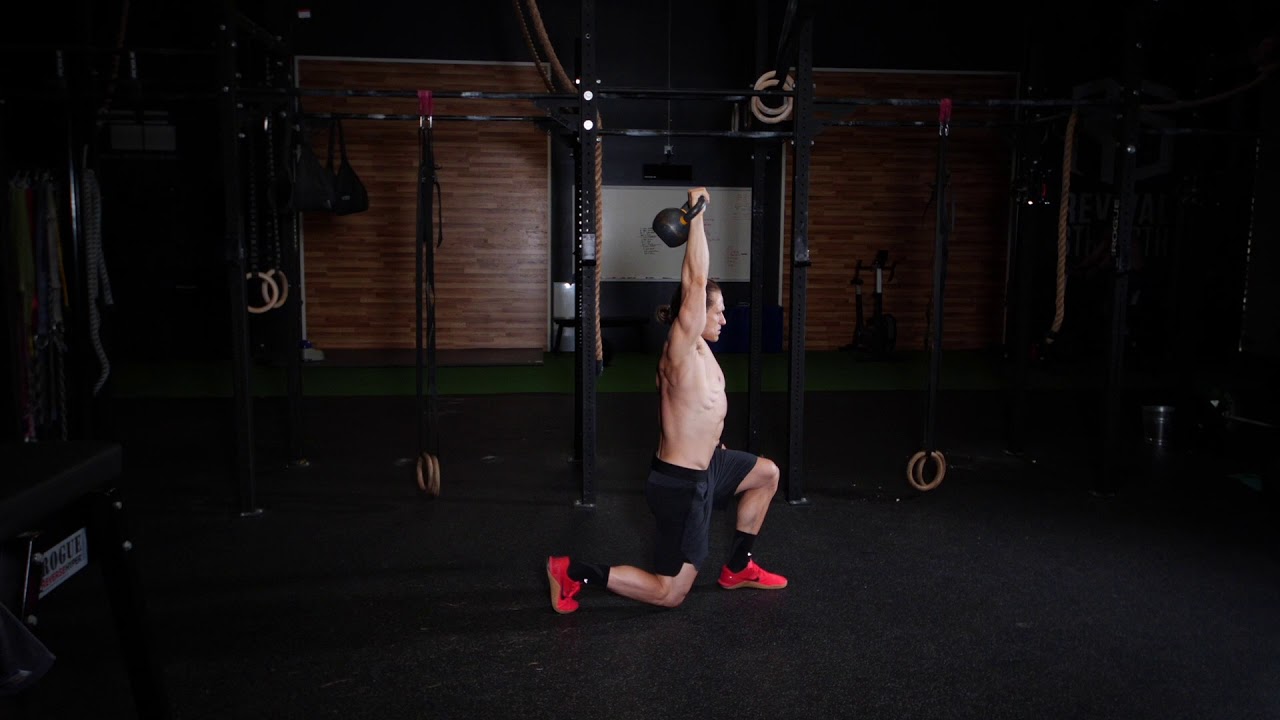 Single Arm Kettlebell Overhead Walking Lunge - YouTube