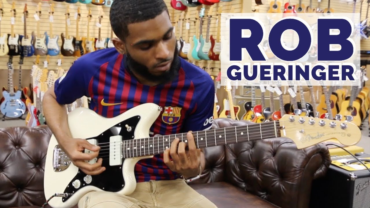 Rob Gueringer playing a cool Jazzmaster here at Norman's Rare Guitars ...