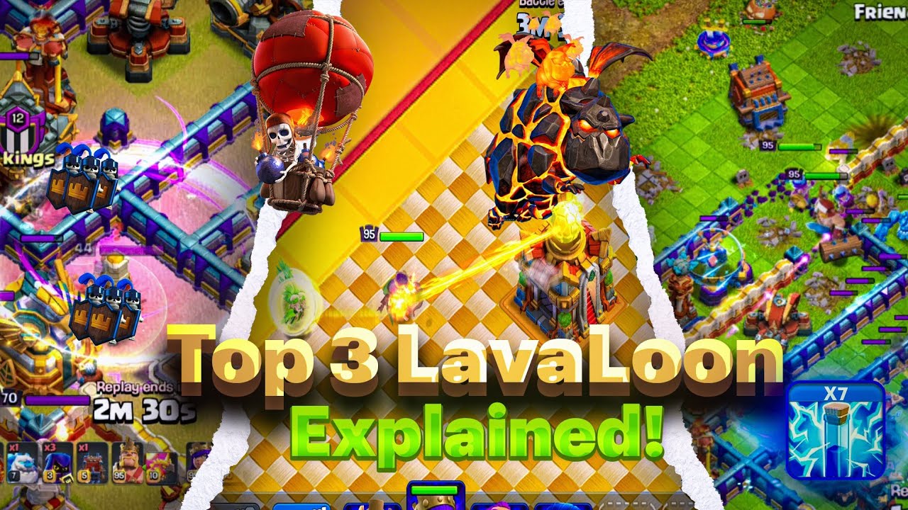 Top 3 TH16 LavaLoon Attack Strategy | LavaLoon Explained! | Skelly ...