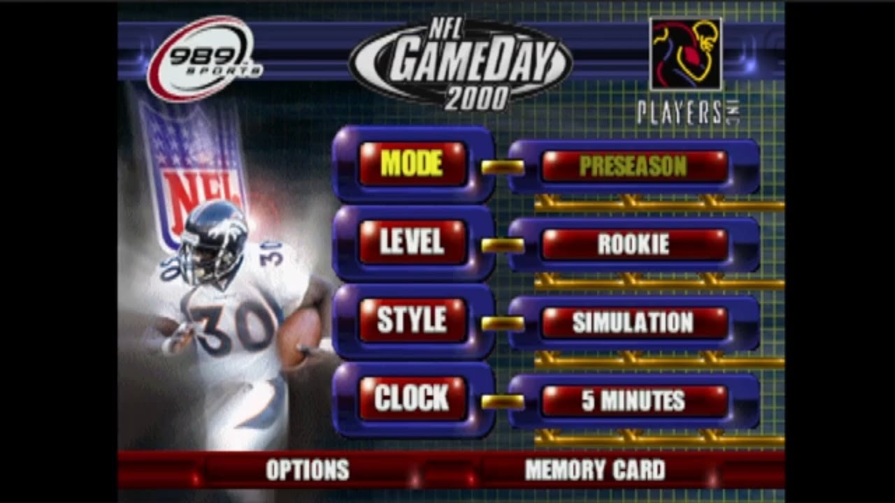 NFL GameDay 2000 - Sony PlayStation - Intro & Title Screen - YouTube