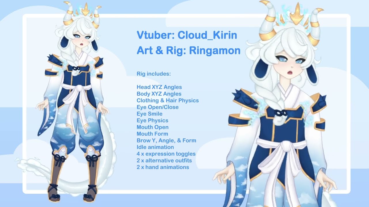 Cloud Kirin Live2D Vtuber Showcase - YouTube