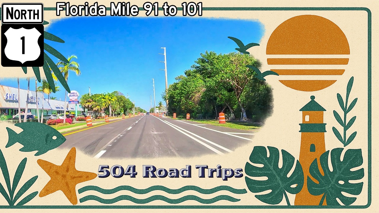 ⁴ᴷ Road Trip #1142 - US-1 N - Florida Mile 91-101 | Tavernier / Key ...