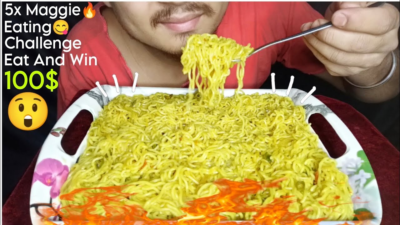 5X Masala Maggie Eating Challenge|🔥In Just Few Minutes😲|Eat And Win 100 ...