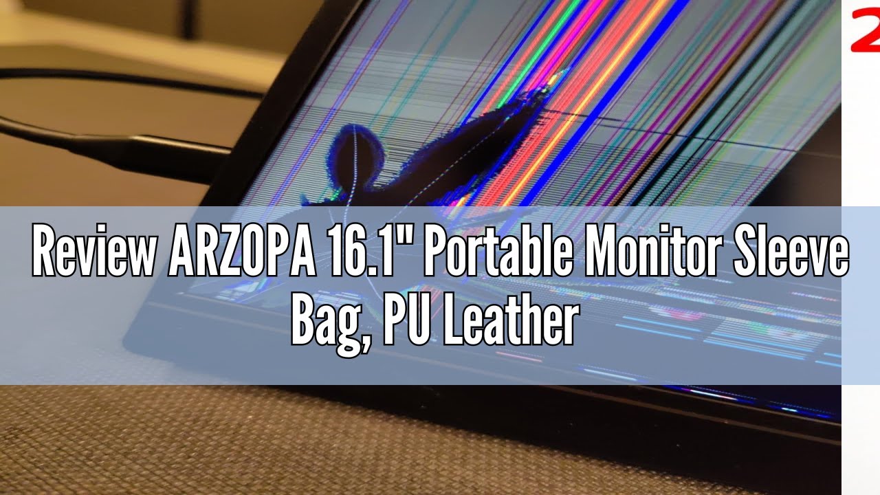 Review ARZOPA 16.1" Portable Monitor Sleeve Bag, PU Leather Case, Grey ...