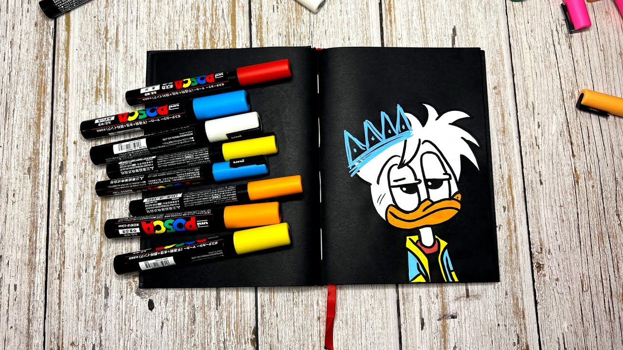 Young Donald Duck Drawing with Posca Markers! - YouTube